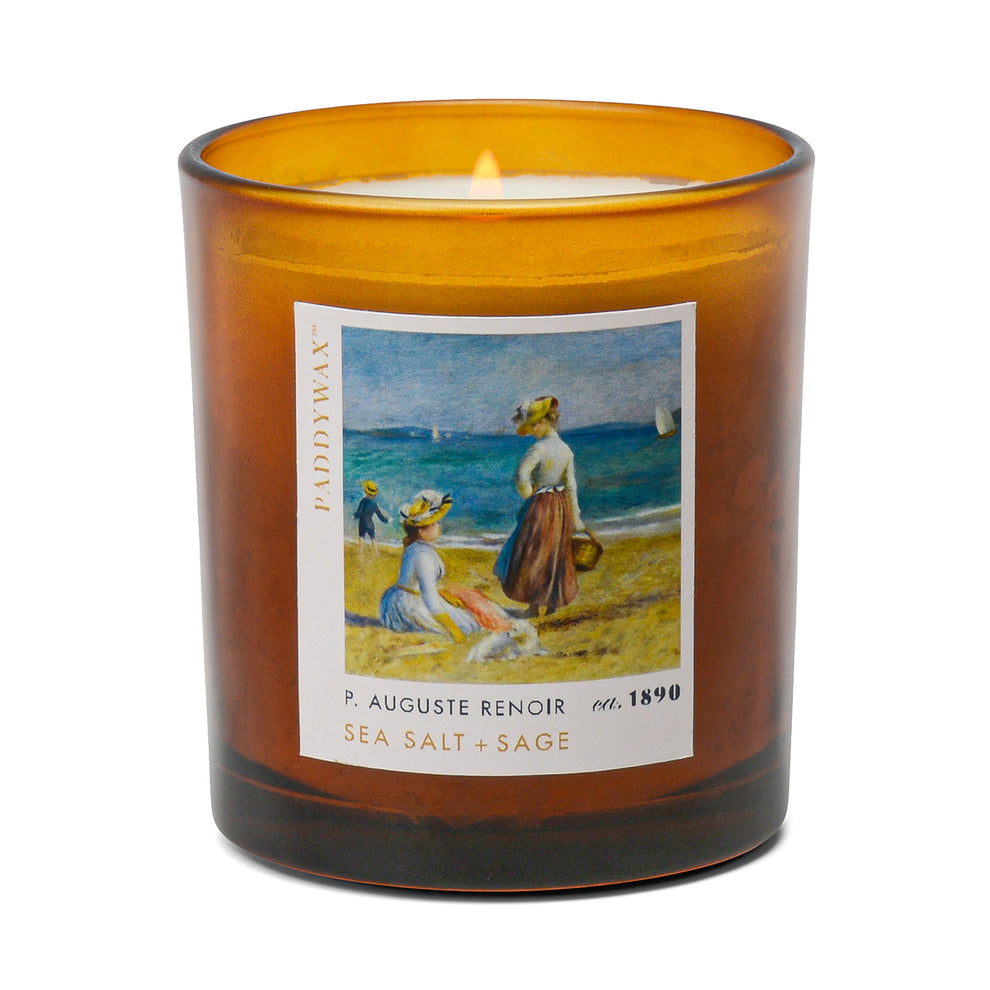Impressionist 6oz/170g Glass Candle - Renoir ' Figures on the Beach ...