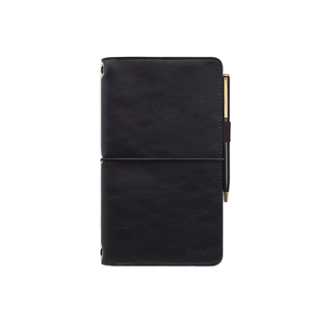 Black Vegan Leather Folio with Refillable Notebook & Pen – Designworks ...